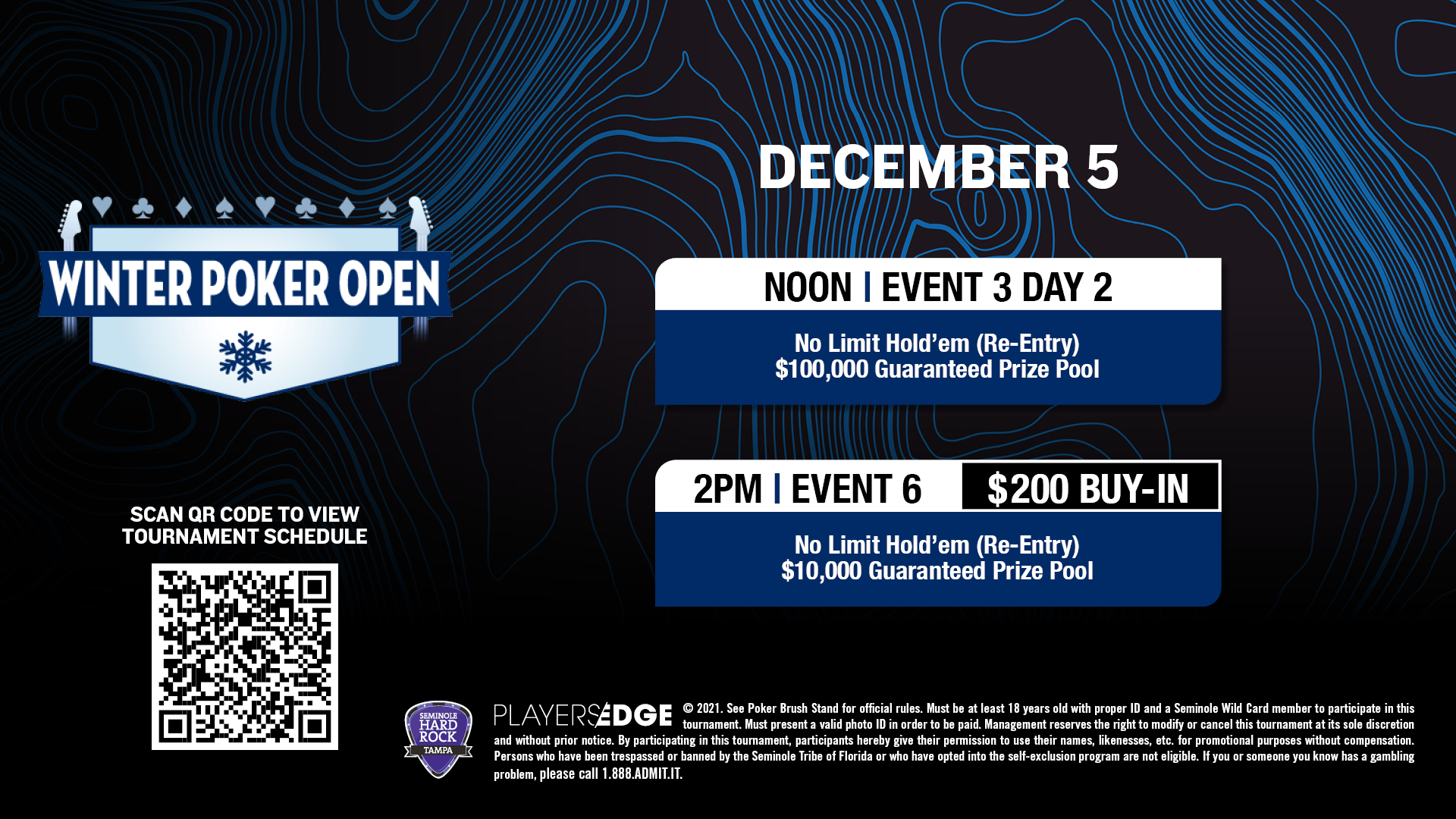 WPO Day 5 Schedule Seminole Hard Rock Tampa Poker