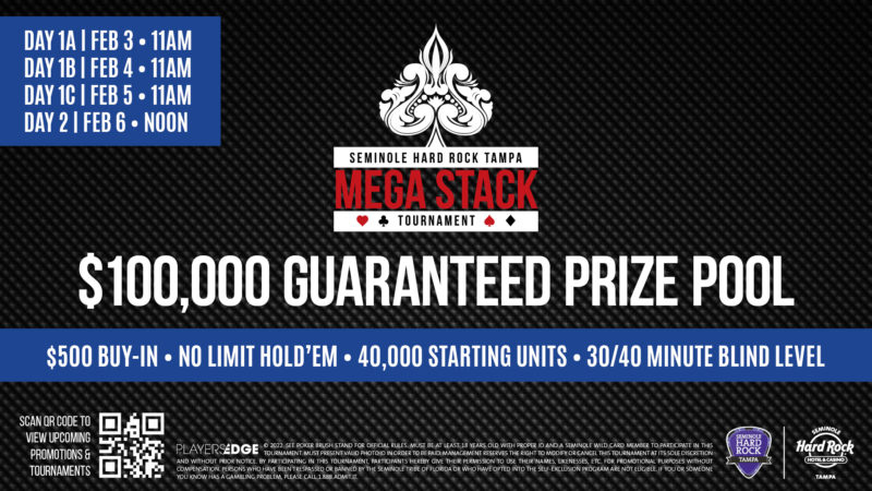 February Mega Stack Chip Counts Thru Day 1A | Seminole Hard Rock Tampa ...