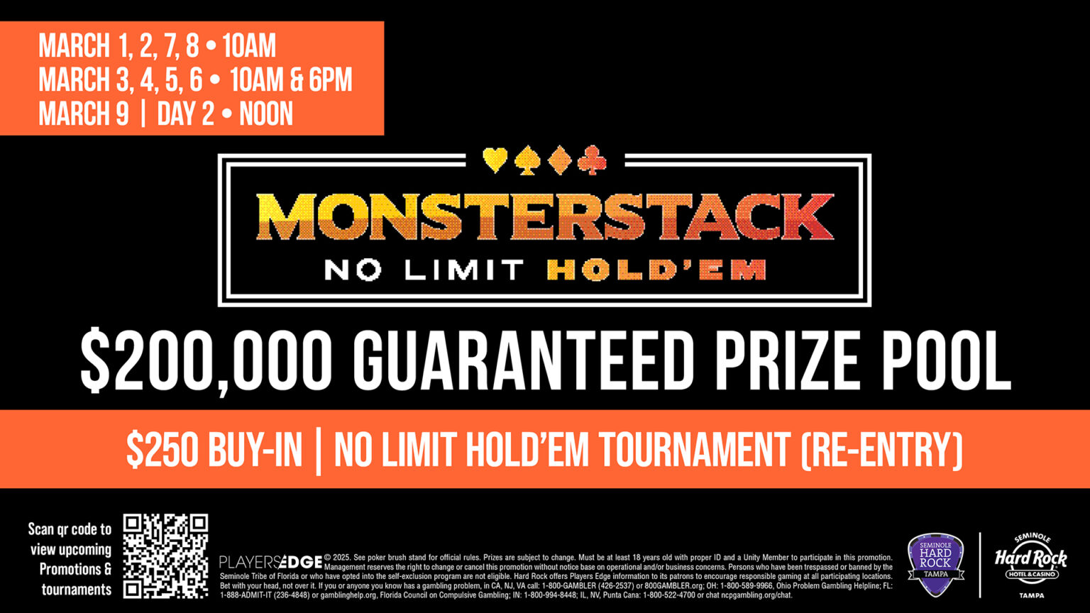 2025 March Monster Stack NLH Chip Counts Through Flight G | Seminole Hard Rock Tampa Poker